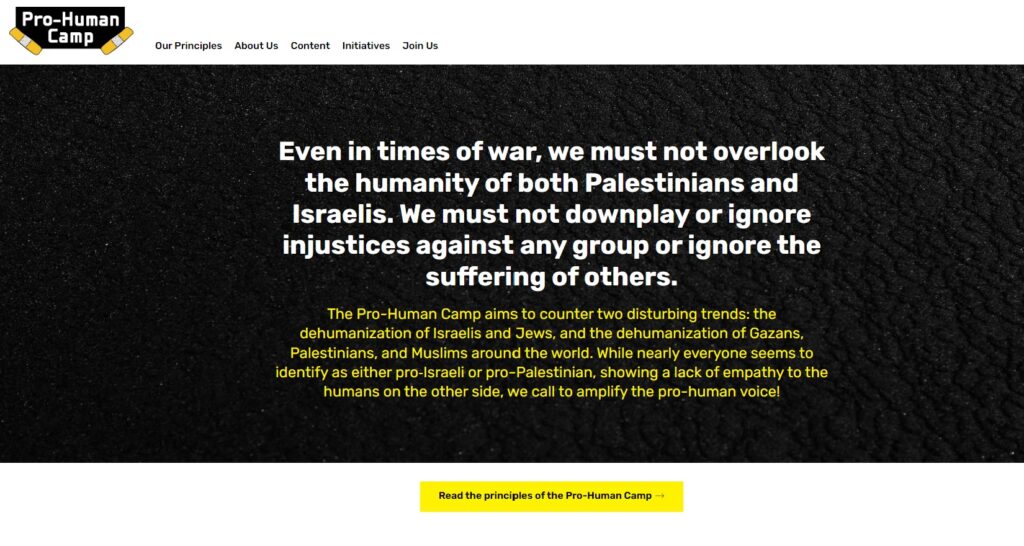 The Pro-Human Camp: Read the principles and sign - Alliance for Middle East Peace