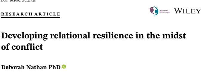 Developing relational resilience in the midst of conflict. Conflict ...